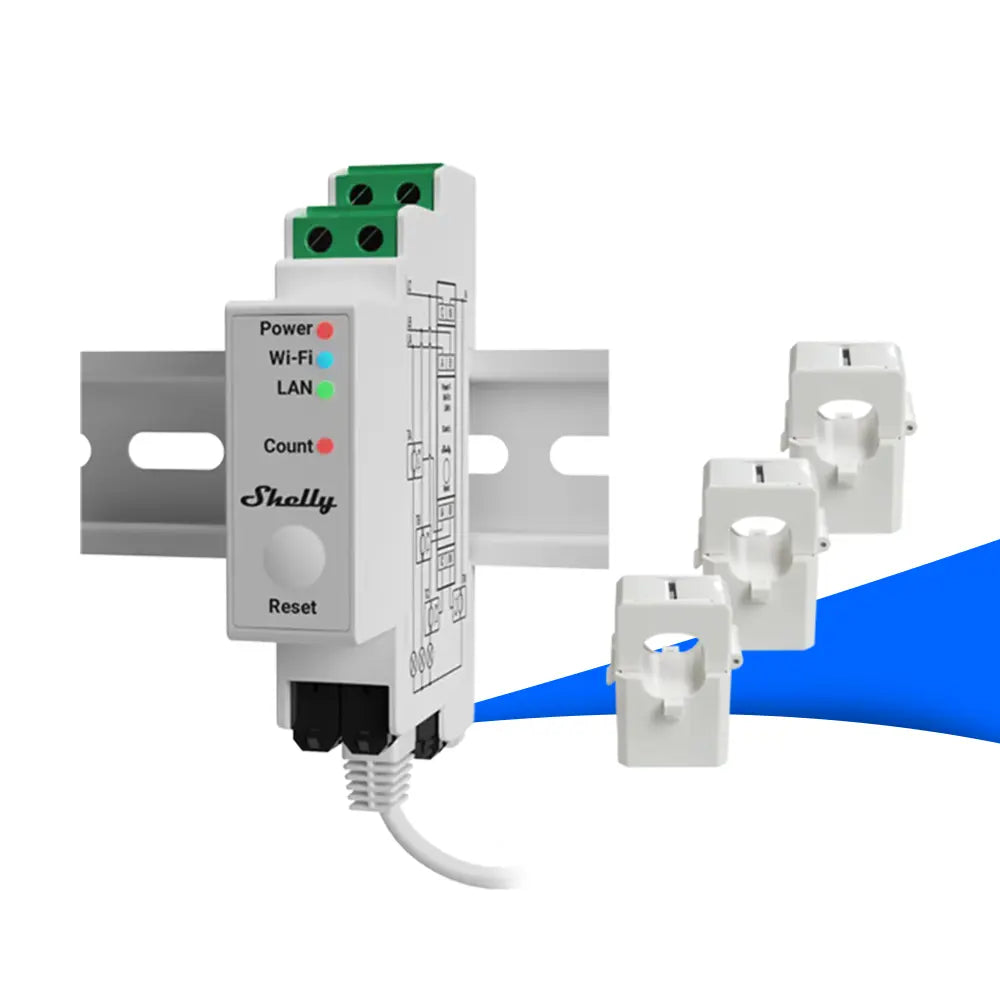 Shelly Pro 3EM 120A Energiezähler für PV-Anlagen – Solarhandel24